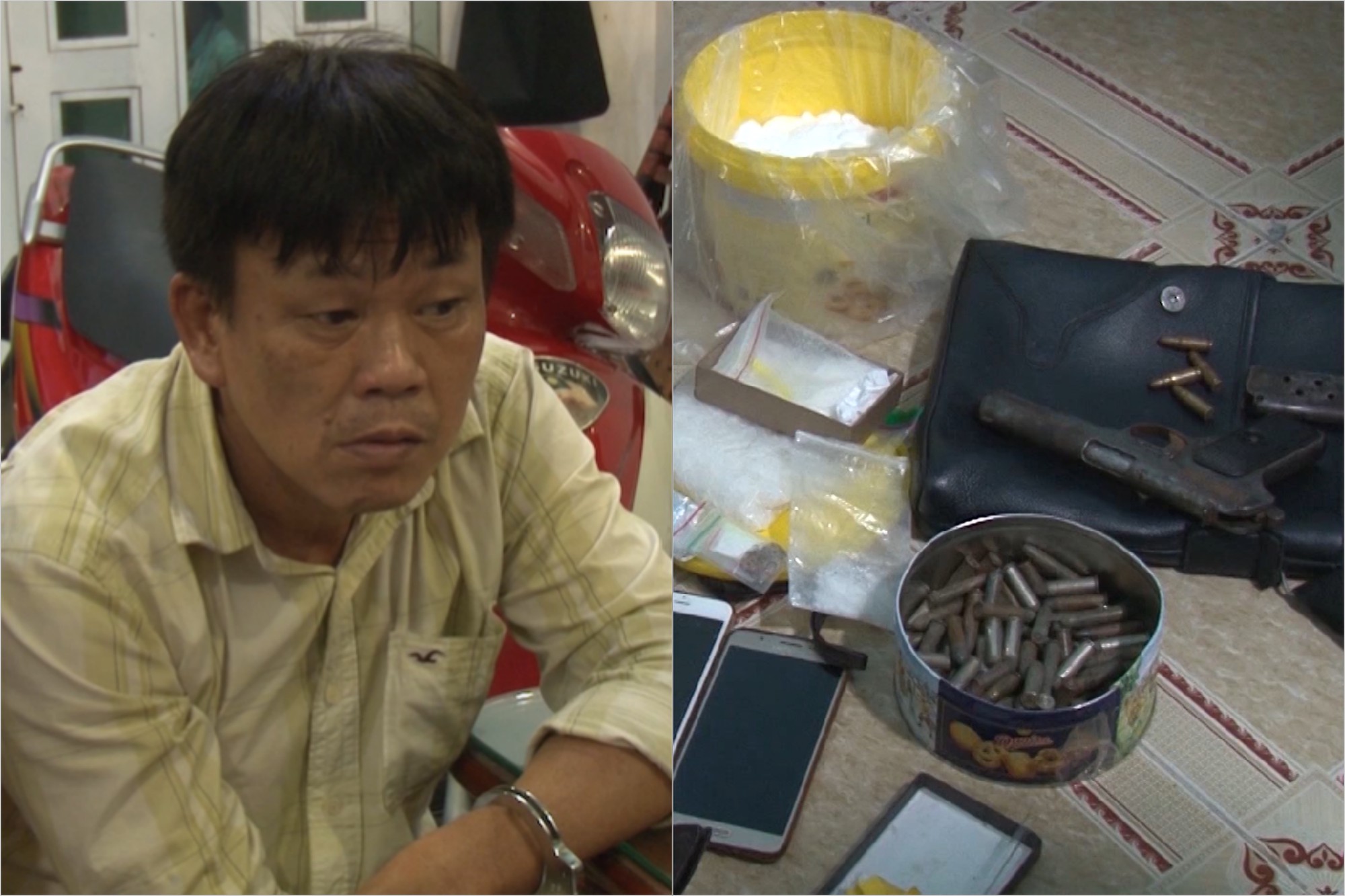 Bị phát hiện súng K54 và 107 viên đạn, kẻ nghiện khai như... trẻ con!