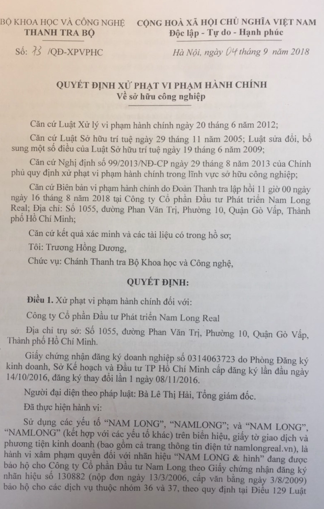Tìm chứng cứ để khởi kiện Nam Long Real vì "nhái" tên Tập đoàn Nam Long