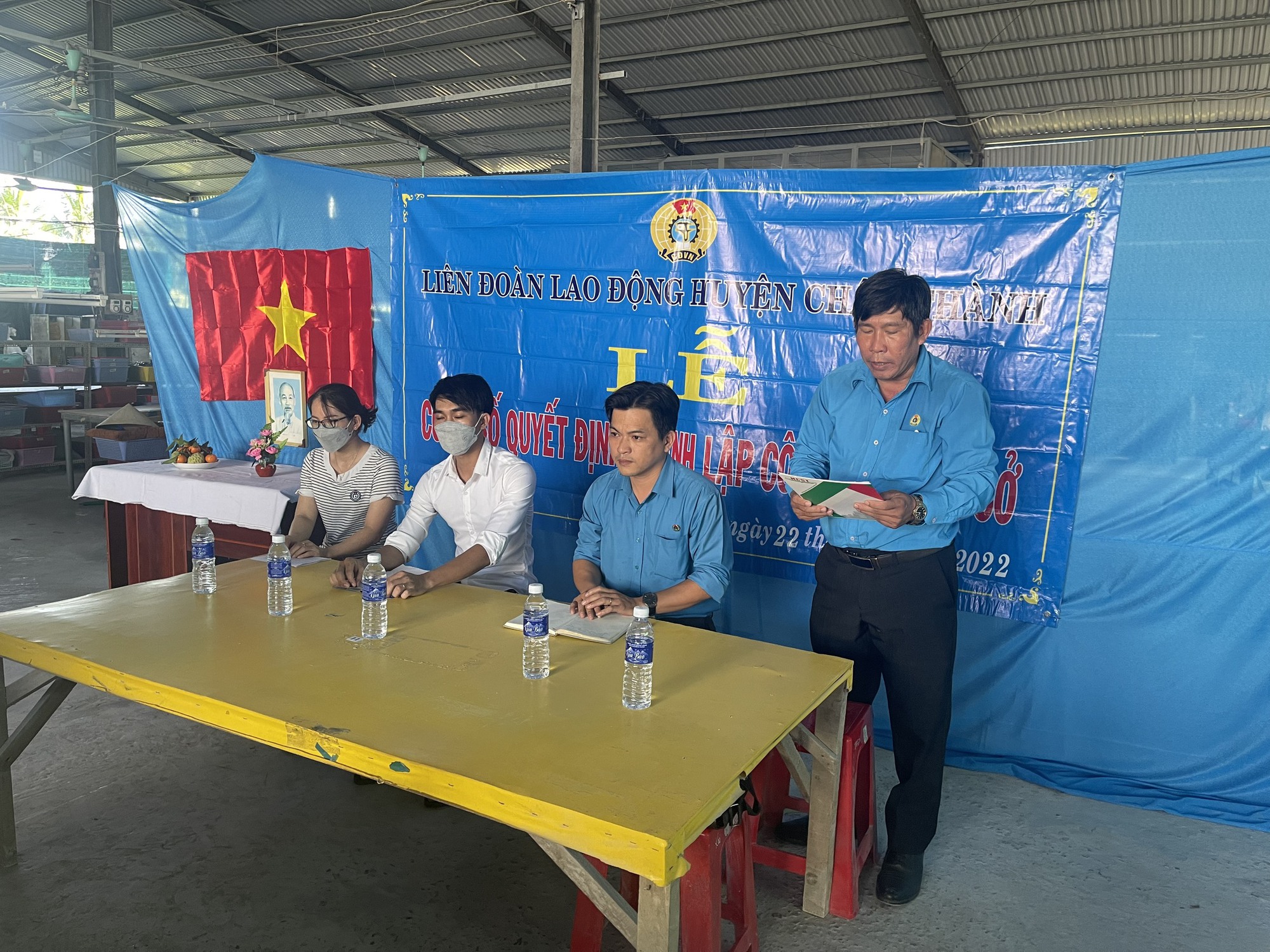 Tiền Giang: Thành lập Công đoàn cơ sở Công ty TNHH Antshell ở huyện Châu Thành