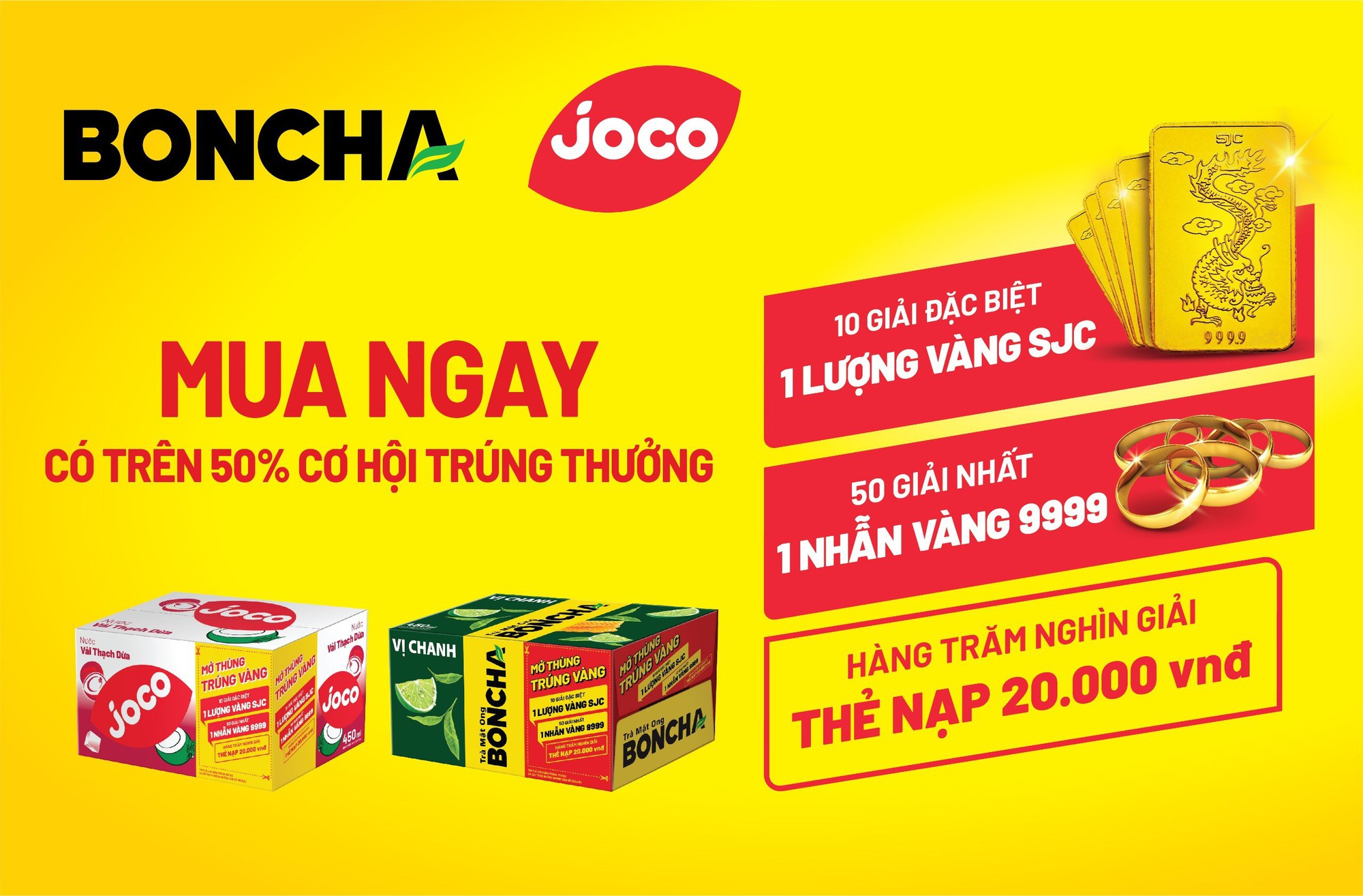 BONCHA trao vàng cho khách hàng may mắn