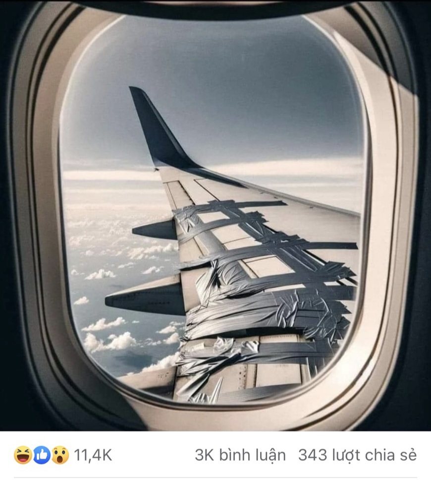 Thực hư cánh máy bay dán "băng keo"?