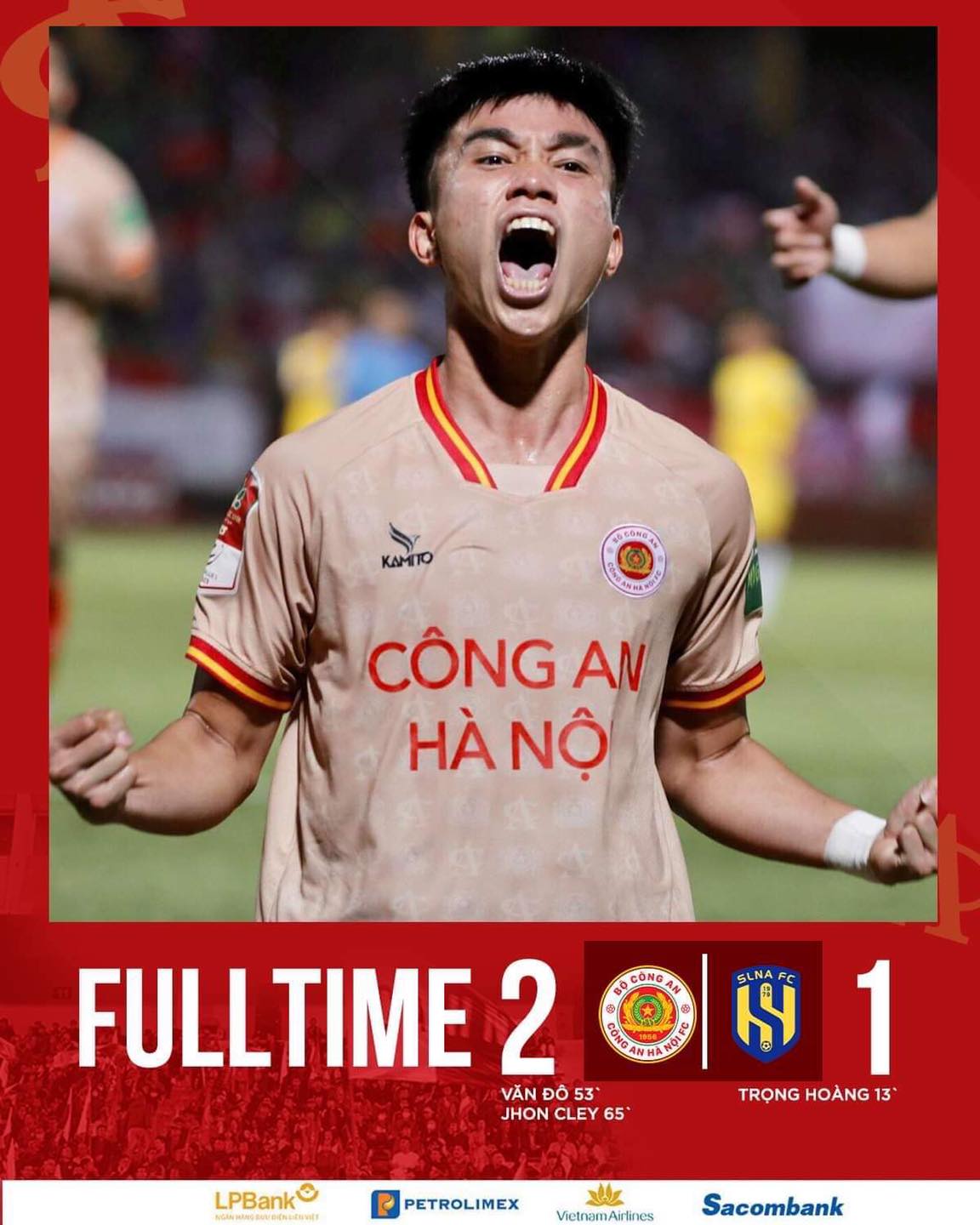 CLB Công An Hà Nội ngược dòng đánh bại Sông Lam Nghệ An