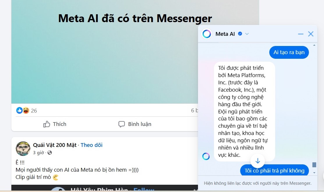 Vietnamese AI Meta integrated into Messenger app
