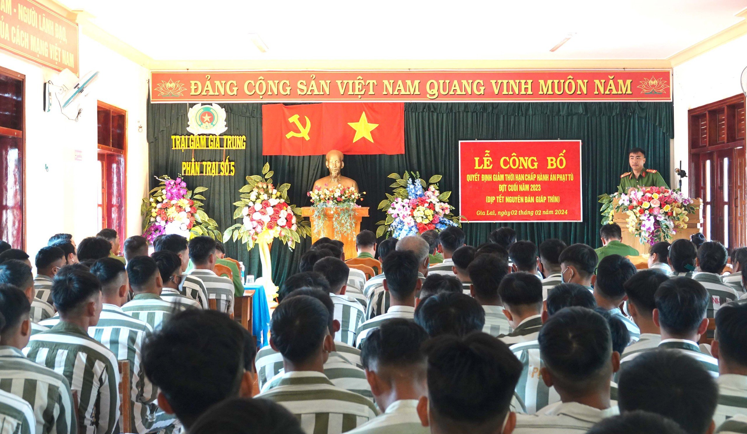 Trên 800 phạm nhân trại giam Gia Trung được ân giảm án dịp Tết