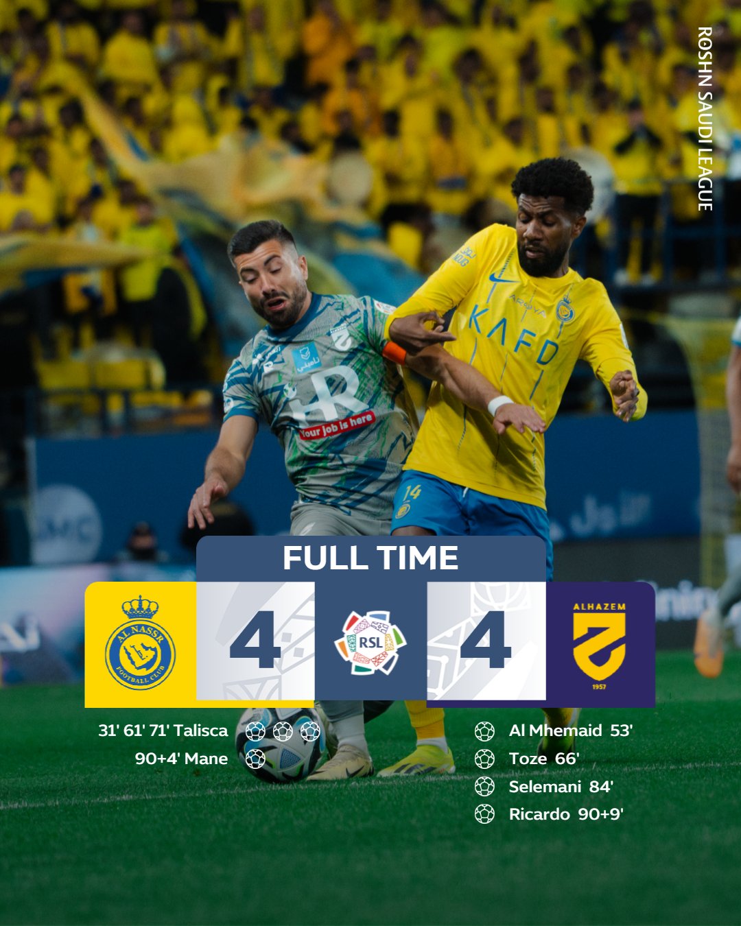 Thiếu Ronaldo, Al-Nassr không thể đánh bại Al-Hazem trong trận cầu 8 bàn