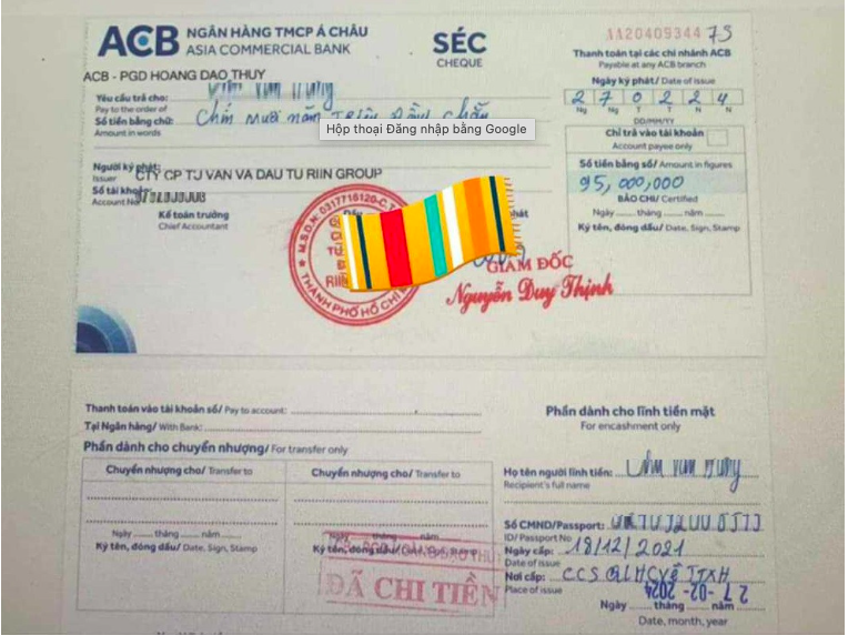 Khách hàng báo mất tiền trong tài khoản từ rút Séc, ACB nói đã chuyển ...