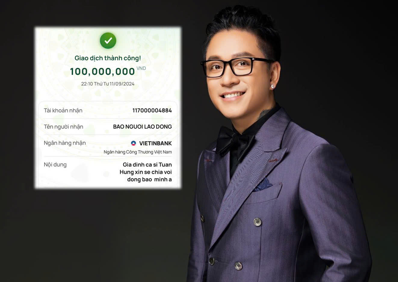 Ca sĩ Tuấn Hưng xin "chia sẻ với đồng bào mình"