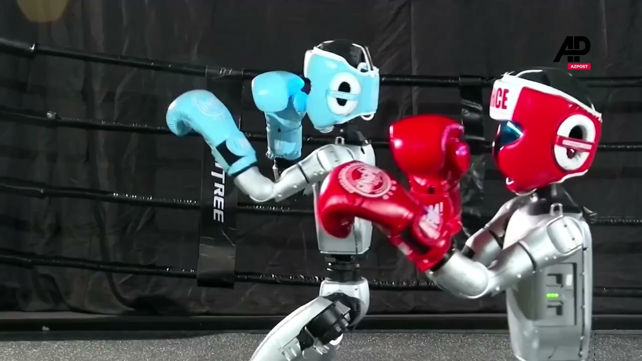 Humanoid robot enthusiastically trains in the ring, throwing punches ...