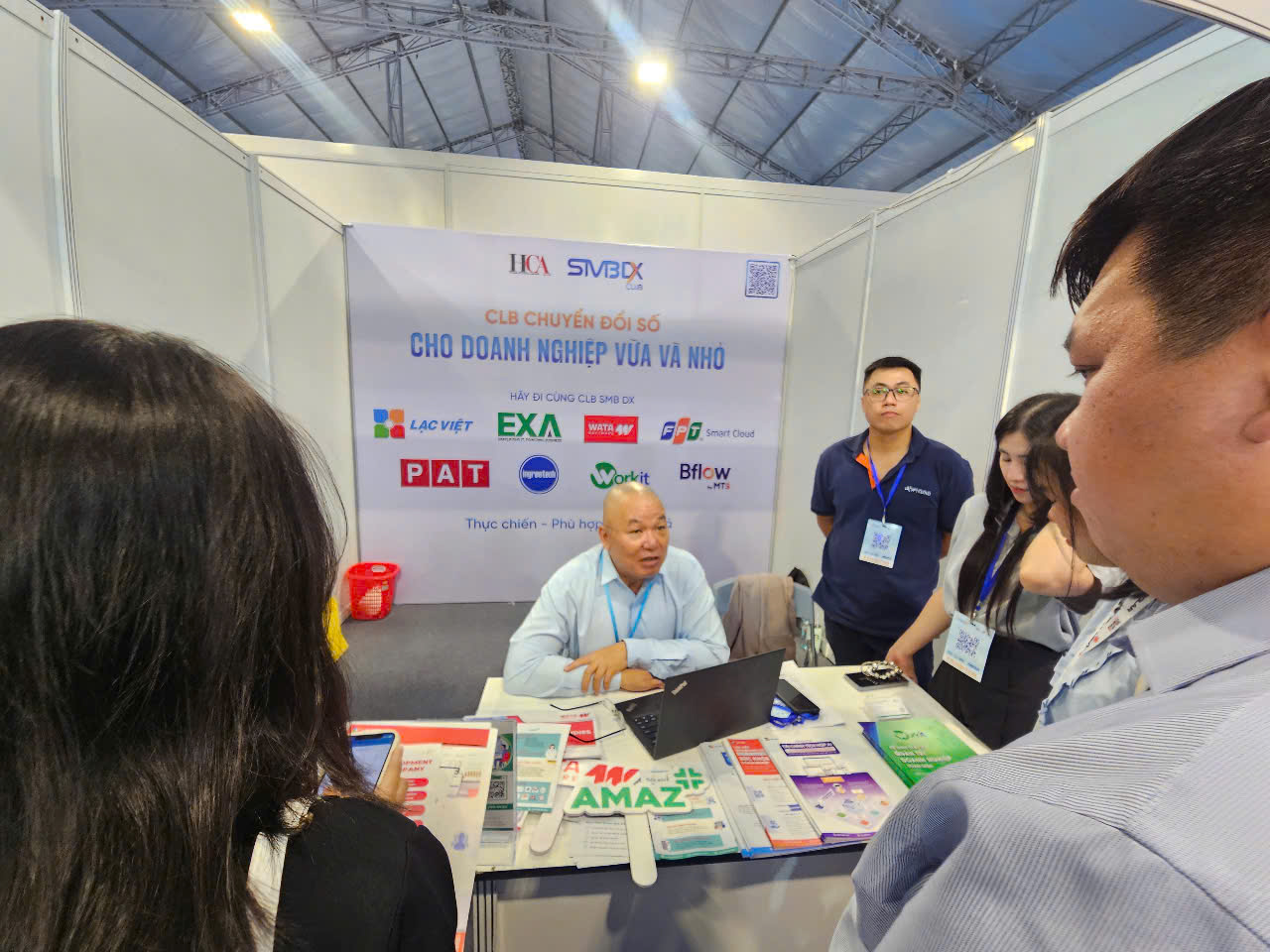 Close-up of humanoid robot performing at iTECH EXPO 2025