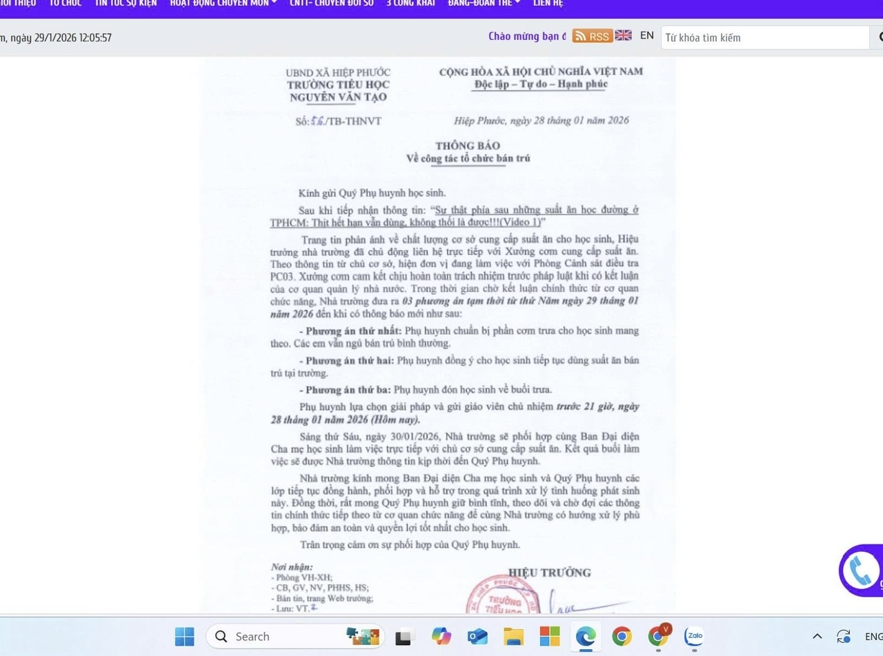 Another series of schools in Ho Chi Minh City suspend school lunch ...