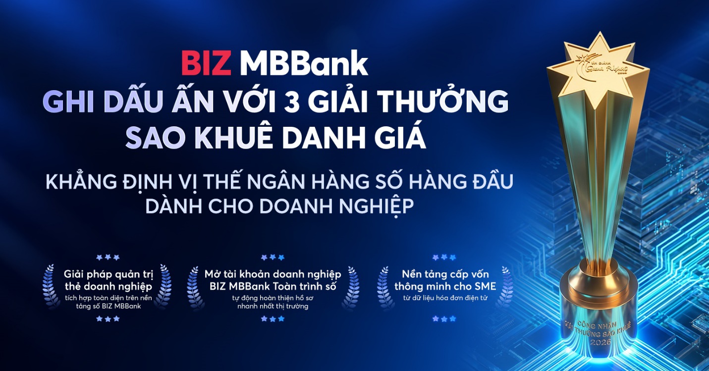 MB ghi dấu ấn với 5 giải thưởng Sao Khuê 2026