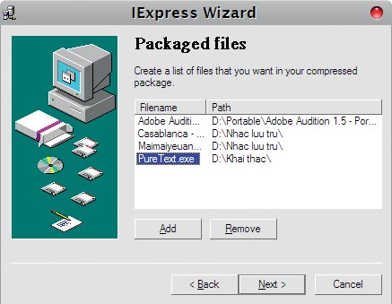Tạo file tự giải nén